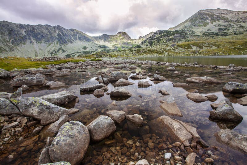 Dramatic Scenery in the Romanian Alps, with Stormy Cloudscape Stock ...