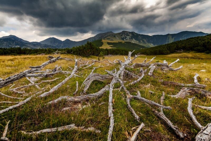 Dramatic Scenery in the Alps, with Stormy Cloudscape Stock Photo ...