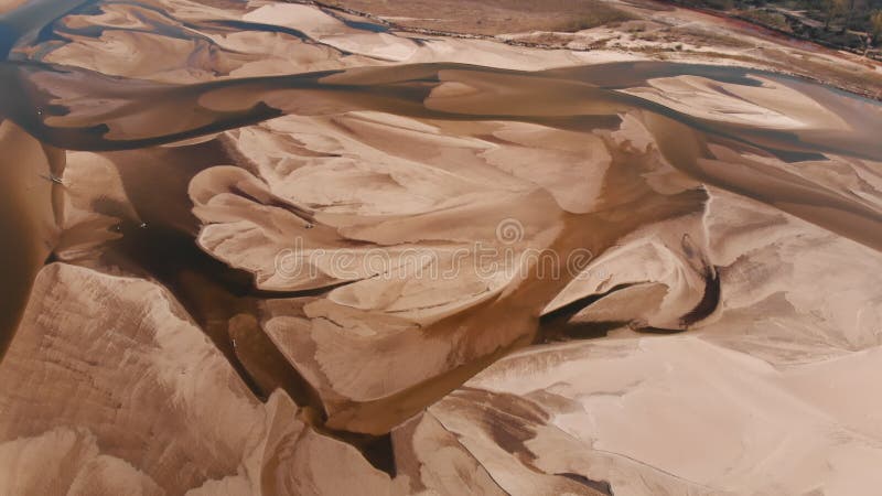 Dramatic Scenery of Sand Dunes and Empty Riverbed. Drought Season ...