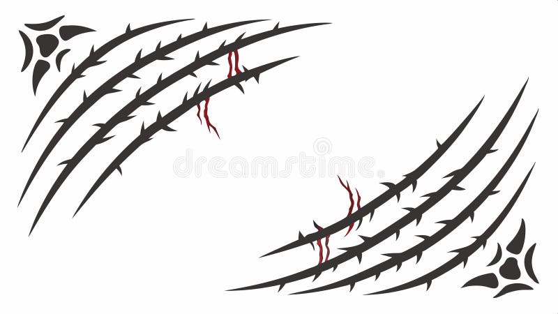 Dramatic Scratch Marks from Claws Illustration Vector Design Generative ...