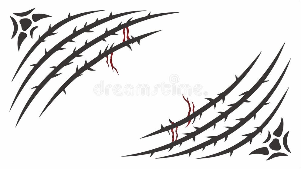 Dramatic Scratch Marks from Claws Illustration Vector Design Generative ...