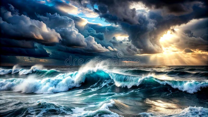 A Symphony of Power: the Dramatic Seascape of a Stormy Sea Computer ...