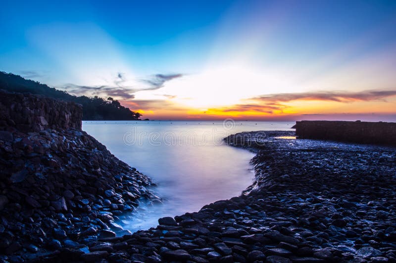 Dramatic seascape stock photo. Image of background, rock - 47004276