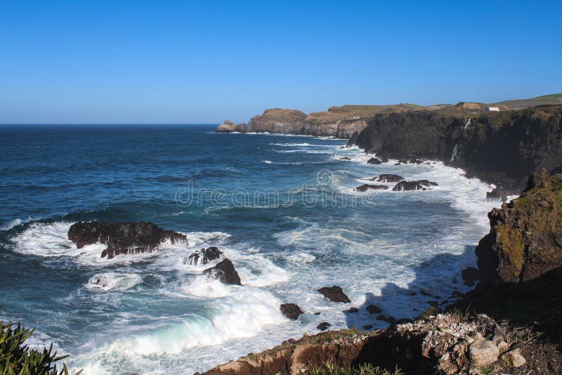 Dramatic Seascape and Sea Waves Stock Photo - Image of blue, fantastic ...