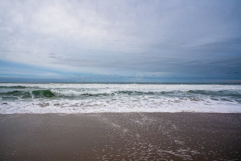 Dramatic Seascape. Stormy Pacific Ocean on a Cloudy Day Stock Photo ...