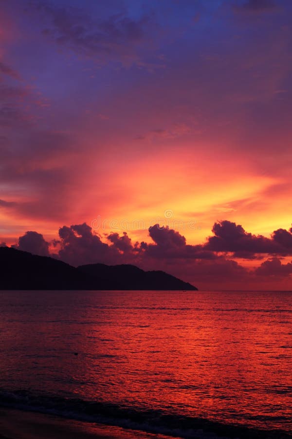 Dramatic Seascape at Sunset in Penang, Malaysia Stock Photo - Image of ...