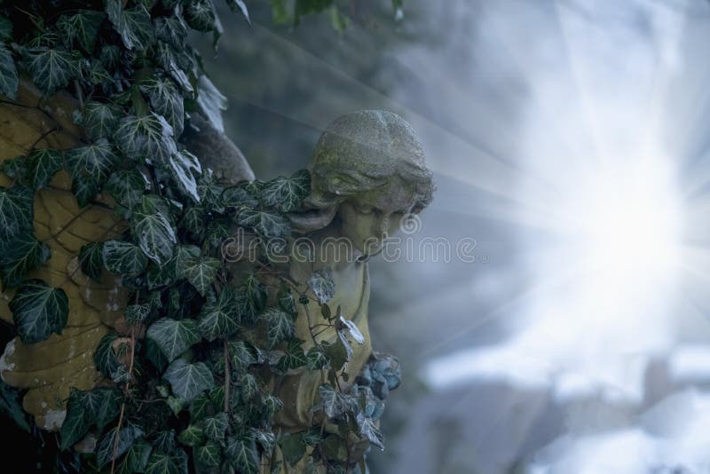 Dramatic Sensitive Facial Expression of Beautiful Angel in Front of the ...