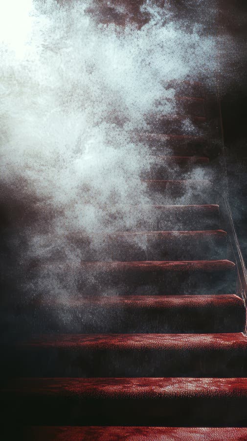 In a Dramatic Setting, an Elegant Red Carpet Flows Towards a Stage ...