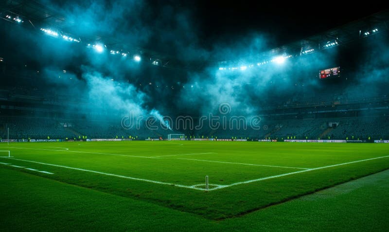 A Dramatic Setting Featuring Baseball Stadium Illumination and Field ...
