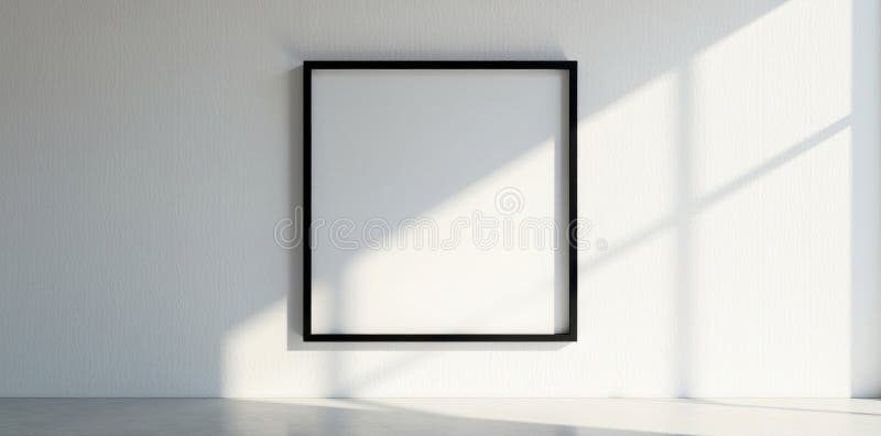 Dramatic Shadow Cast by Black Vertical Frame on White Wall Modern Art ...