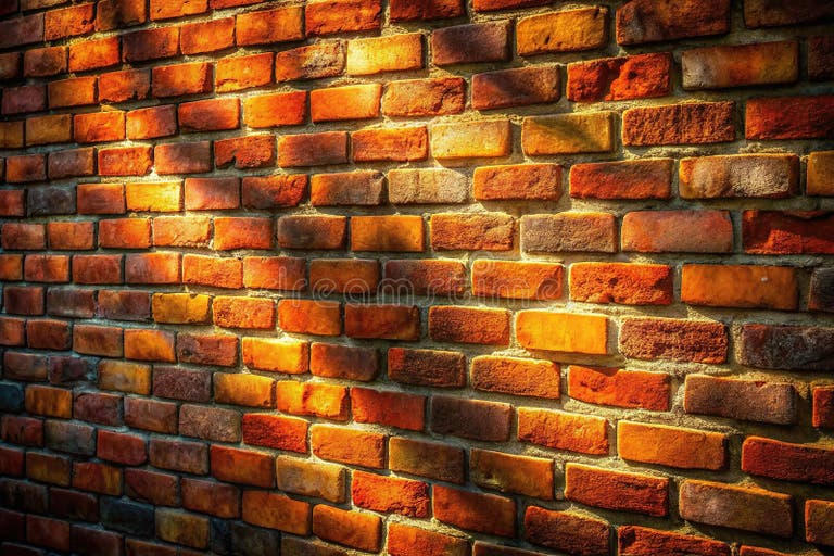 Dramatic Shadow Play on a Textured Aged Brick Wall a Cinematic ...