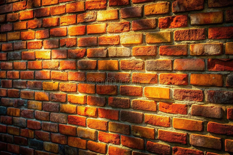 Dramatic Shadow Play on a Textured Aged Brick Wall a Cinematic ...