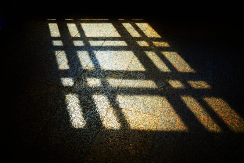 Dramatic Shadow of Window during Sunset Stock Image - Image of ...