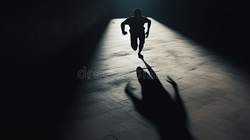 Dramatic Shadows: Capturing the Intensity of a Running Figure in the ...