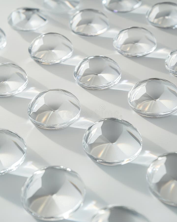 Dramatic Shadows are Cast on a White Surface by Rows of Sparkling ...