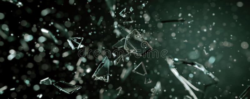 Dramatic Shattered Glass Background with Fragments and Bits of Shards ...
