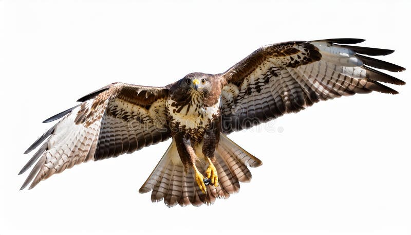 Striking Closeup of a Wild Common Buzzard in Flight, Capturing Prey ...