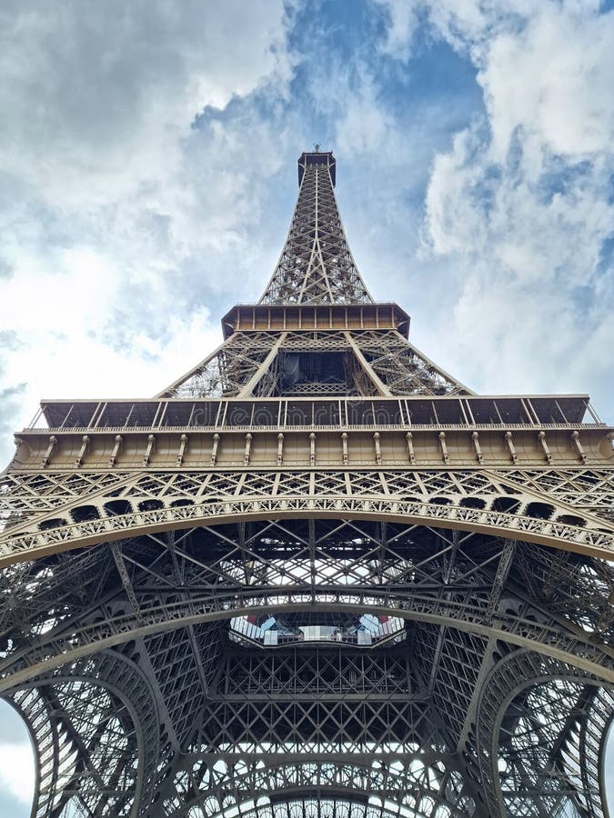 Dramatic Shot of Eifel Tower Stock Photo - Image of daytime, looking ...