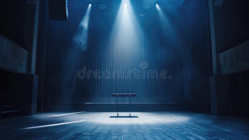 A Dramatic Shot of an Empty Concert Stage Bathed in a Single Spotlight ...