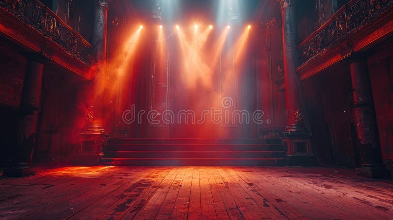 A Dramatic Shot of an Empty Concert Stage Bathed in a Single Spotlight ...