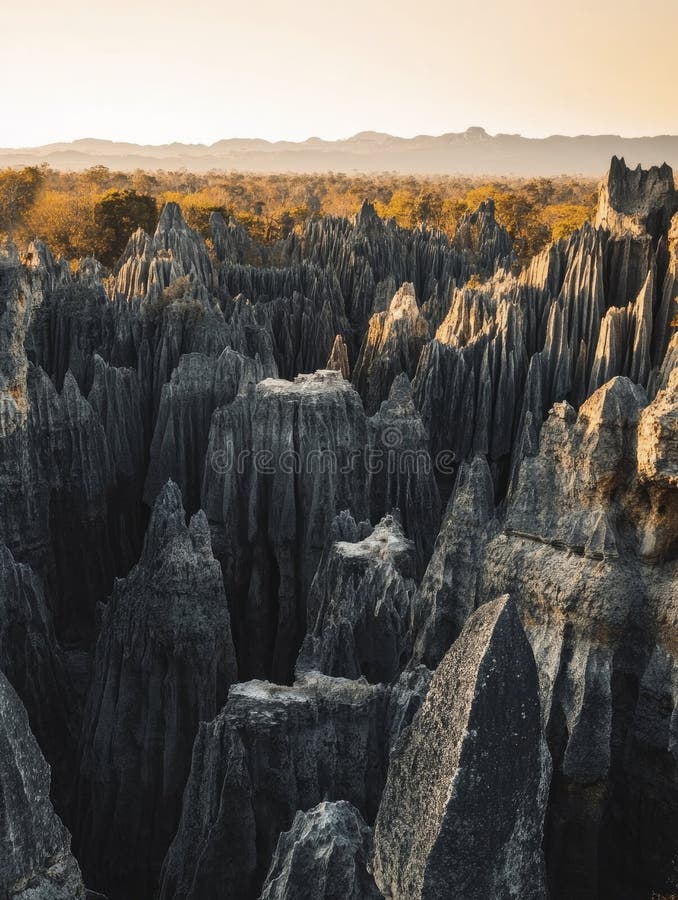 A Dramatic Shot of the Tsingy De Bemaraha Stone Forest, Showing the ...