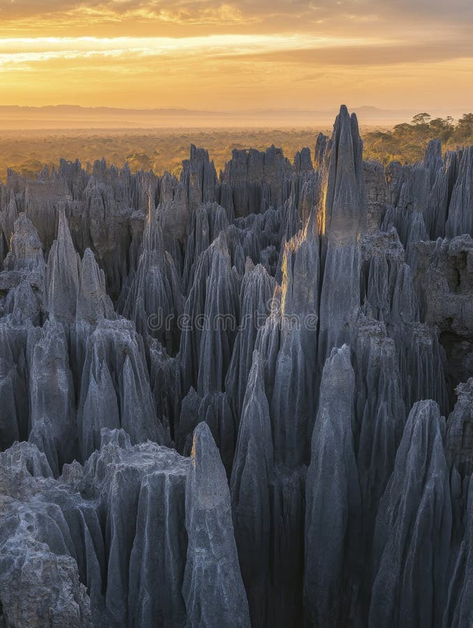 A Dramatic Shot of the Tsingy De Bemaraha Stone Forest, Showing the ...