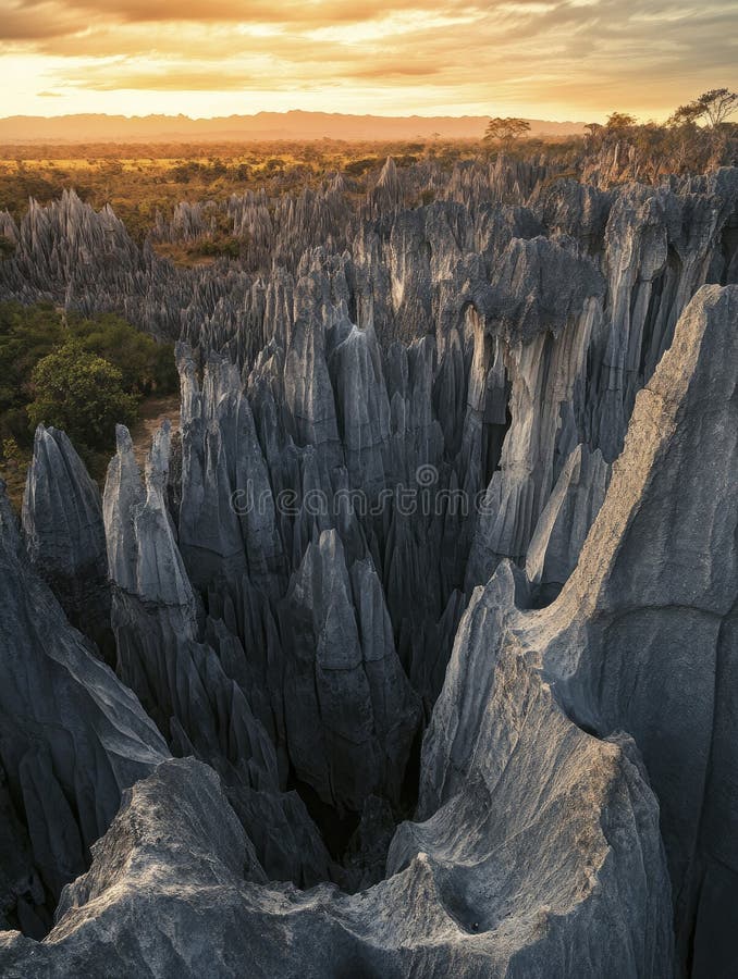 A Dramatic Shot of the Tsingy De Bemaraha Stone Forest, Showing the ...
