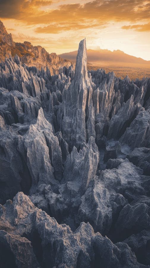 A Dramatic Shot of the Tsingy De Bemaraha Stone Forest, Showing the ...