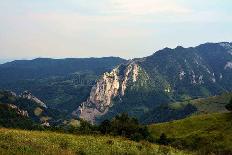 Dramatic Shot of a White Peak Above the Forests Stock Image - Image of ...