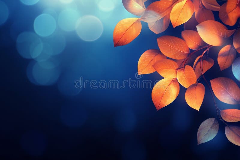 The Dramatic Silhouette of Autumn Leaves Against the Moody Dark ...