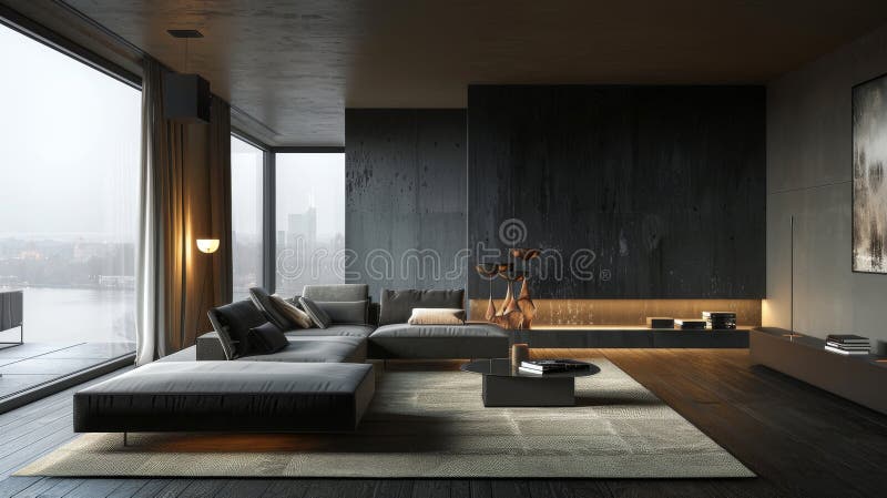 Dramatic Silhouette Capturing the Essence of Modern Interior Design ...