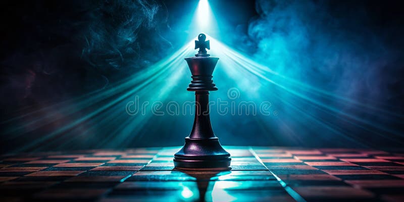 Dramatic Silhouette of a Chess Rook on a Backlit Chessboard a Study in ...