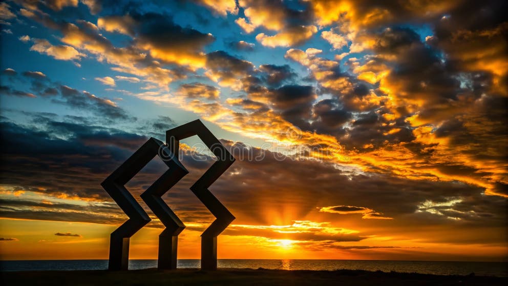 Dramatic Silhouette of Coding Brackets Against a Stunning Landscape a ...