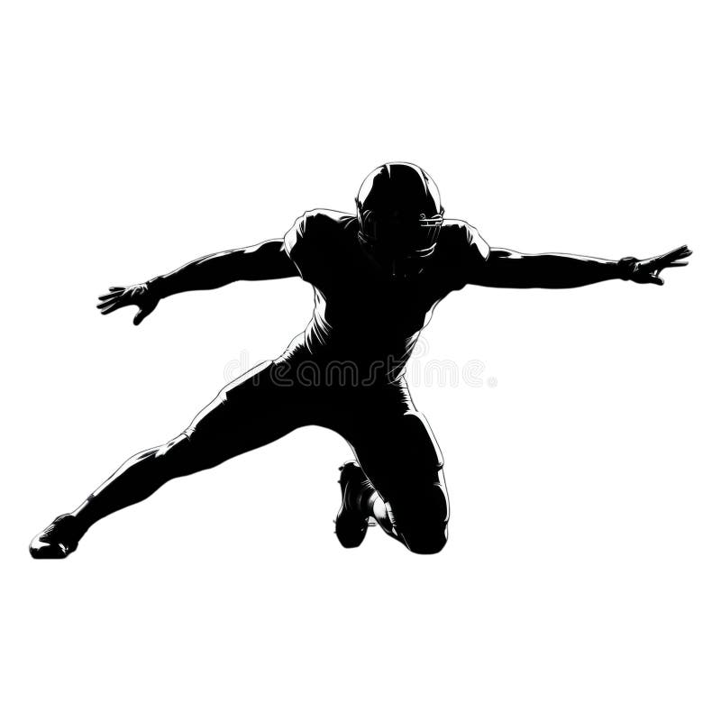 A Dramatic Silhouette of a Defensive Player in a Dynamic, Stock ...