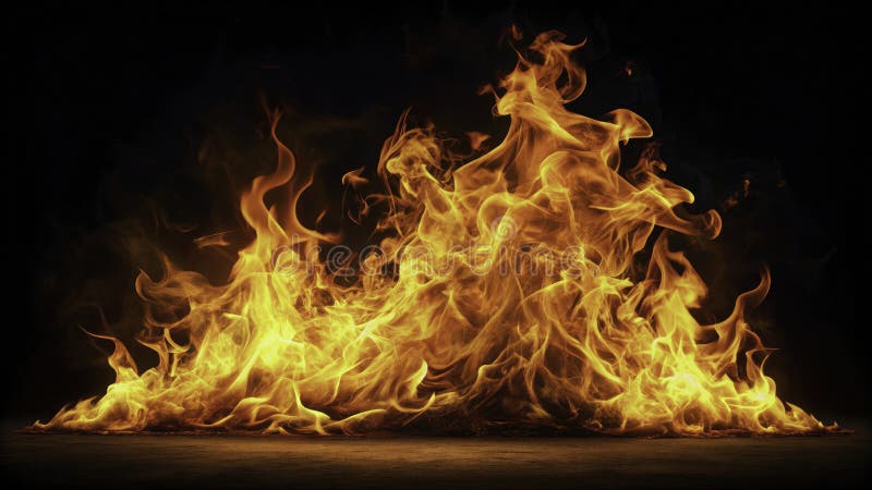 Dramatic Silhouette Fire Flames a Burning Inferno Graphic Design ...