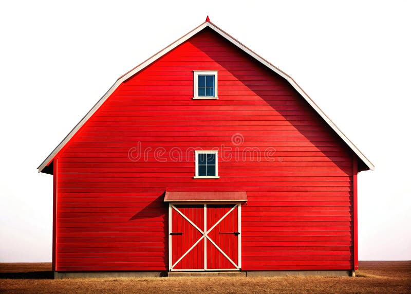Dramatic Silhouette of a Red Barn Isolated Vector Illustration for ...