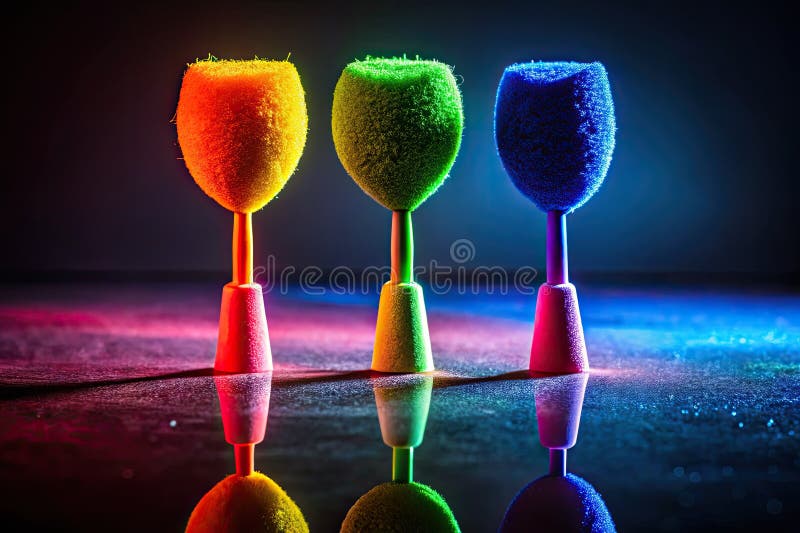 Dramatic Silhouette of Three Sponge Darts a CloseUp Study in Shadow and ...