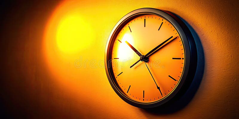 Dramatic Silhouette of a Wall Clock at 5 PM a Cinematic Shadow ...