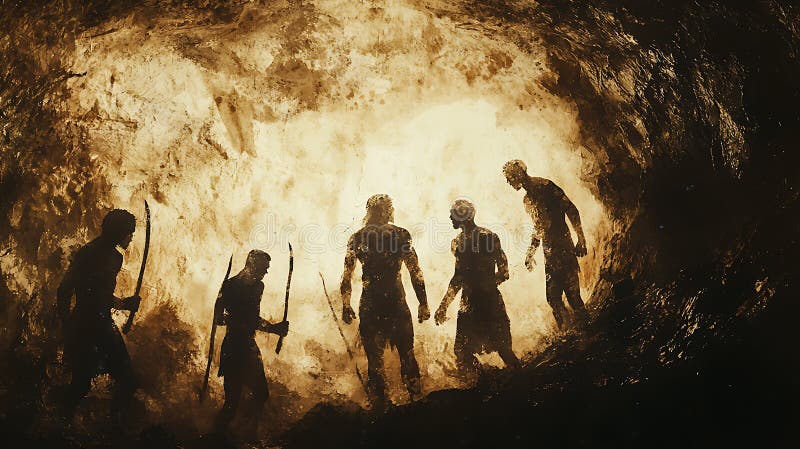 Dramatic Silhouetted Figures Engaged in a Fiery Encounter a Visual ...