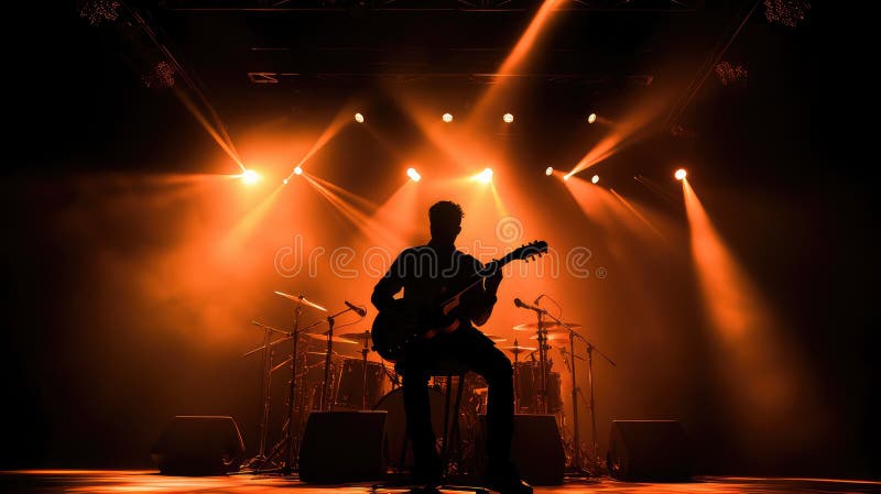 Dramatic Silhouettes Stage Lights Stock Illustration - Illustration of ...