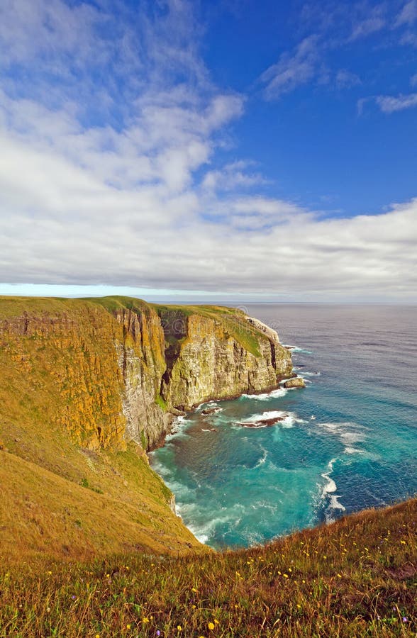 Dramatic Skies Over Ocean Cliffs Stock Image - Image of wild, coast ...
