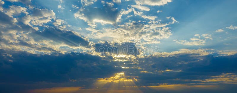 Dramatic Skies with Sun Rays Stock Image - Image of twilight, dusk ...