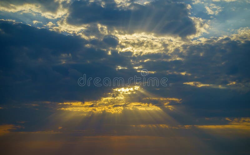 Dramatic Skies with Sun Rays Stock Image - Image of rays, sunlight ...