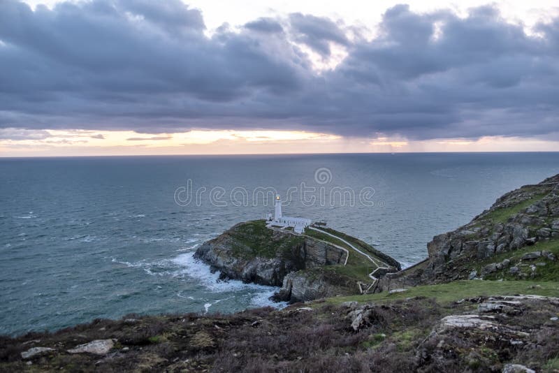 Dramatic Sky Above the Historic South Stack Lighthouse - Isle of ...