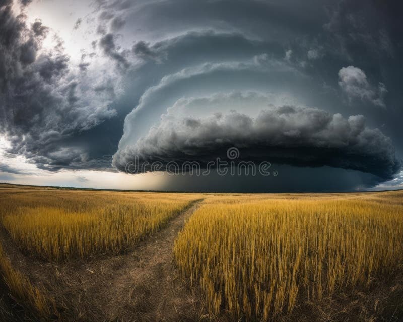 Dramatic Sky and Approaching Storm Stock Illustration - Illustration of ...