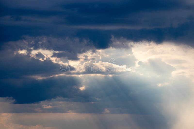 Dramatic Sky with Beam of Light. Stock Photo - Image of dark, white ...