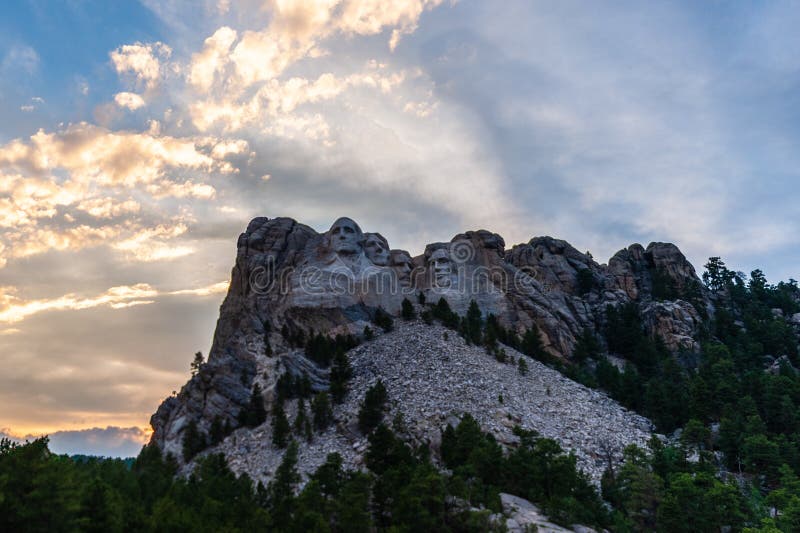 A Dramatic Sky Behind Mount Rushmore Stock Image - Image of george ...