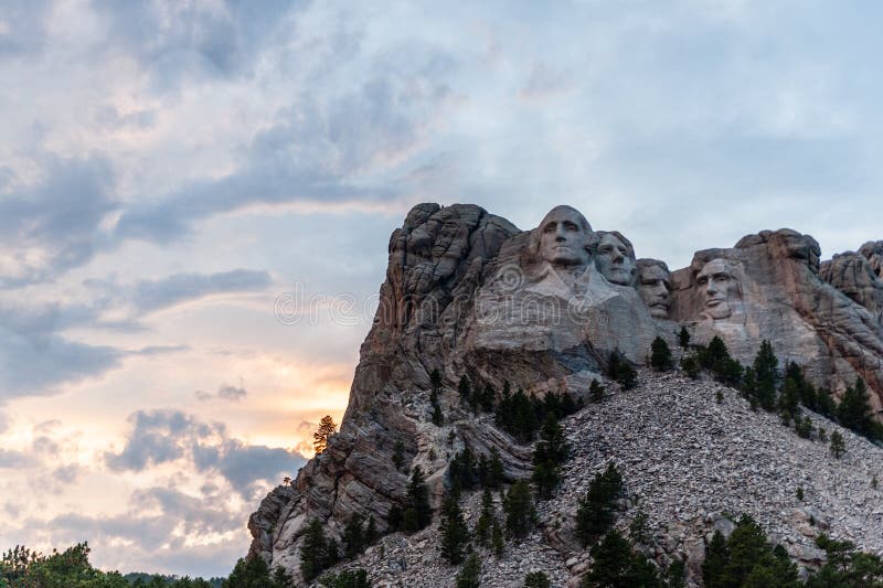 A Dramatic Sky Behind Mount Rushmore Stock Image - Image of government ...