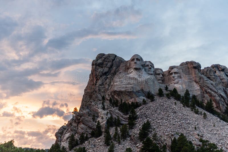 A Dramatic Sky Behind Mount Rushmore Stock Image - Image of landscape ...