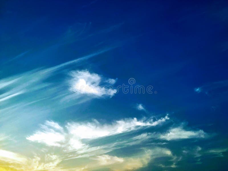 Dramatic Sky Blue Sky and Cloud Golden Hours Cloud Stock Photo - Image ...